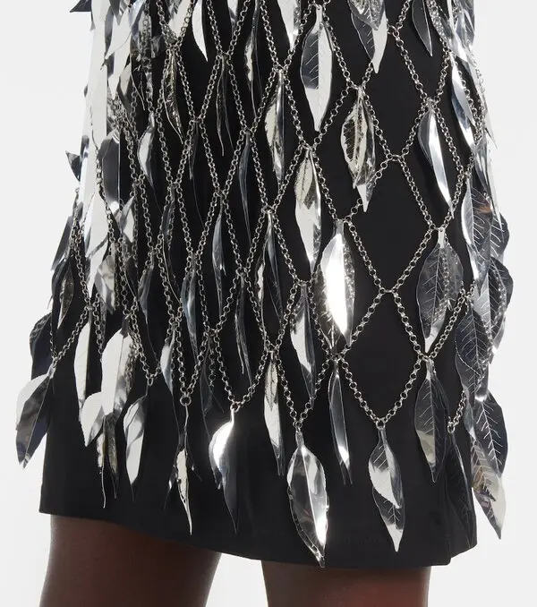 Rabanne Embellished Chain Detail Mini Dress