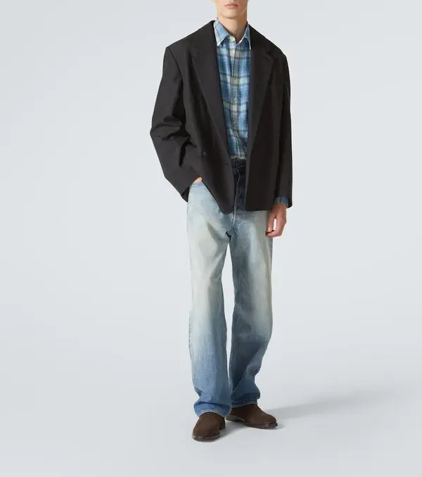 Auralee Airy Checked Wool Shirt