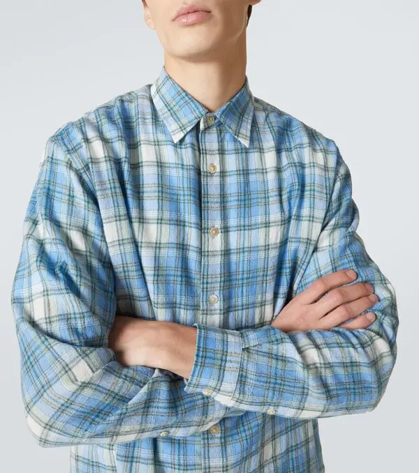 Auralee Airy Checked Wool Shirt