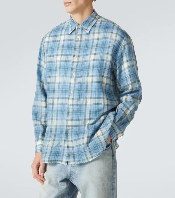 Auralee Airy Checked Wool Shirt