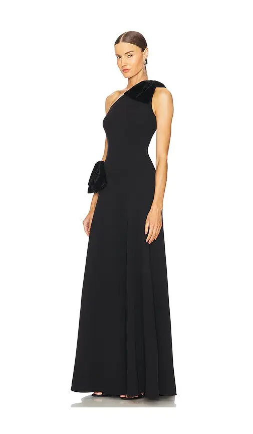 LOVERS AND FRIENDS One-shoulder Gown With Velvet Bow Accents