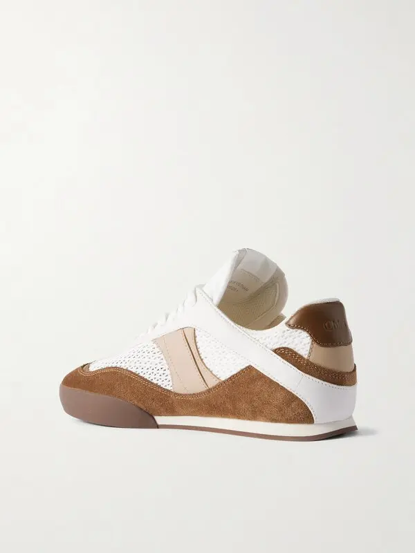 Chloé Kick Suede, Mesh And Leather Sneakers - Brown