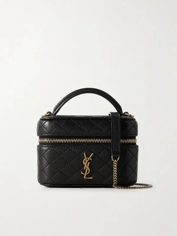Saint Laurent Gaby Micro Quilted Leather Shoulder Bag - Black
