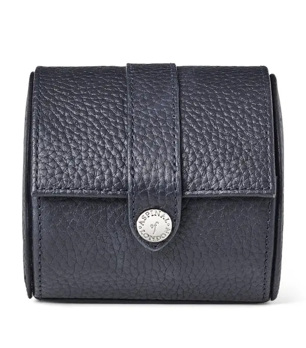 ASPINAL OF LONDON Leather Watch Roll - Navy