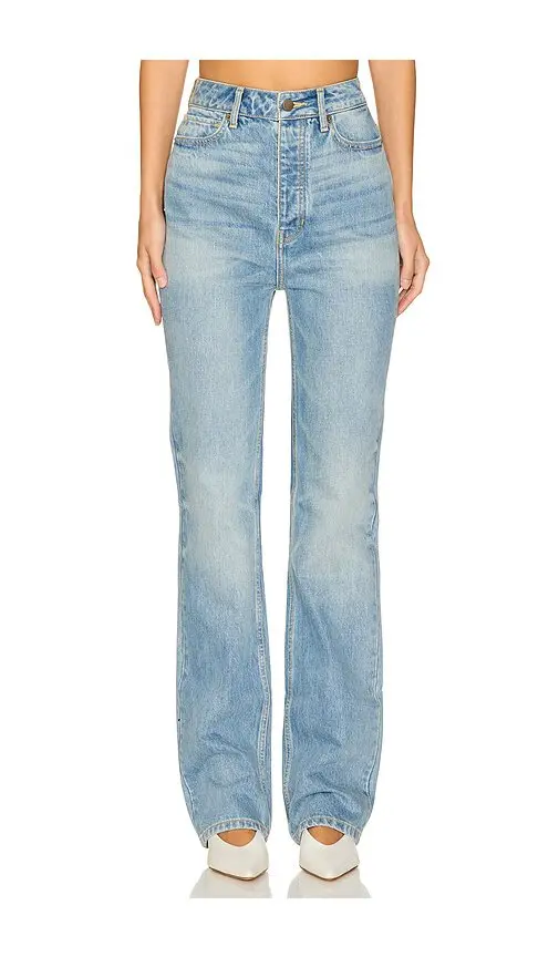 Fear Of God Skinny Leg Jeans In Light Wash Denim