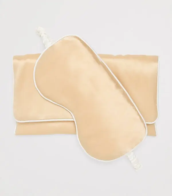 Olivia Von Halle Silk Audrey Eye Mask - Beige
