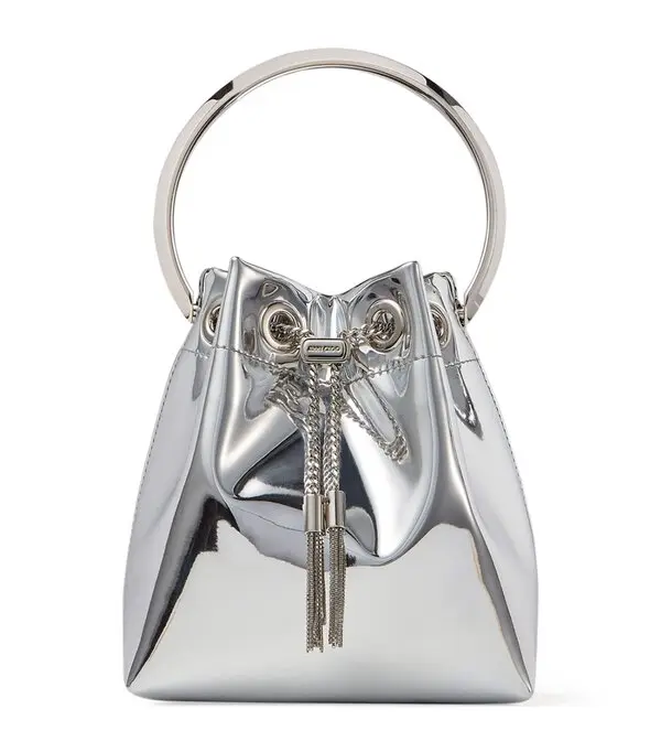 JIMMY CHOO Bon Bon Top-handle Bag With Crystal Embellishments - Silver