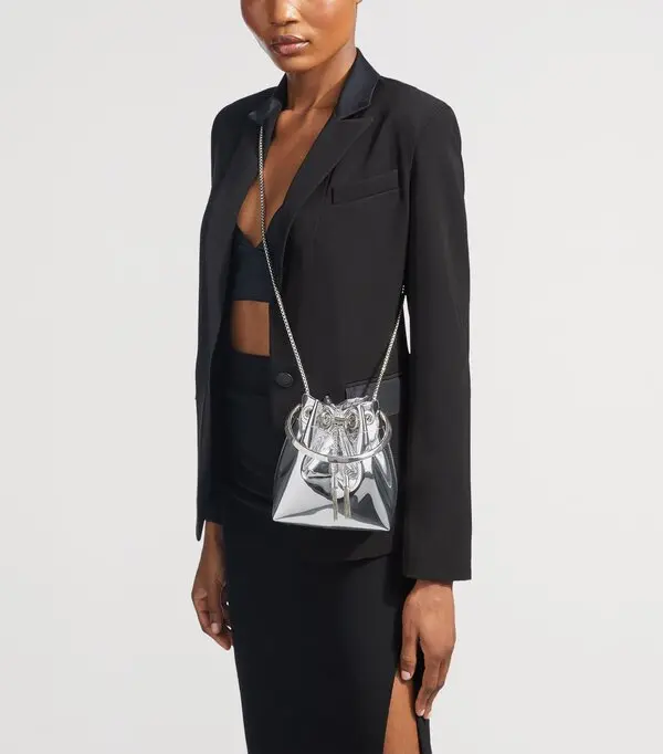 JIMMY CHOO Bon Bon Top-handle Bag With Crystal Embellishments - Silver