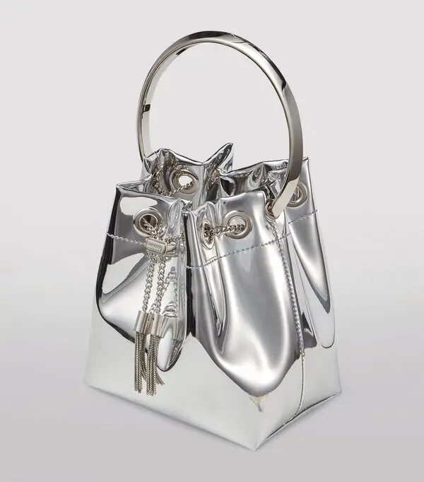 JIMMY CHOO Bon Bon Top-handle Bag With Crystal Embellishments - Silver