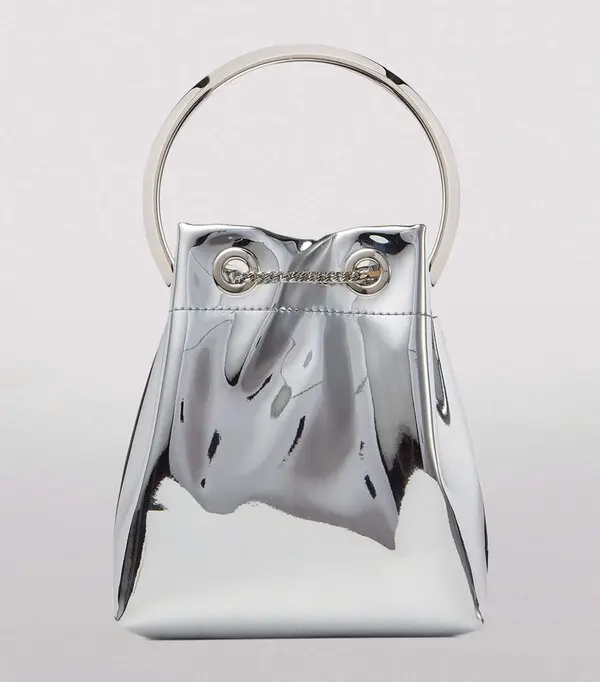 JIMMY CHOO Bon Bon Top-handle Bag With Crystal Embellishments - Silver