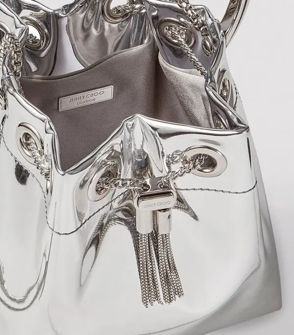JIMMY CHOO Bon Bon Top-handle Bag With Crystal Embellishments - Silver