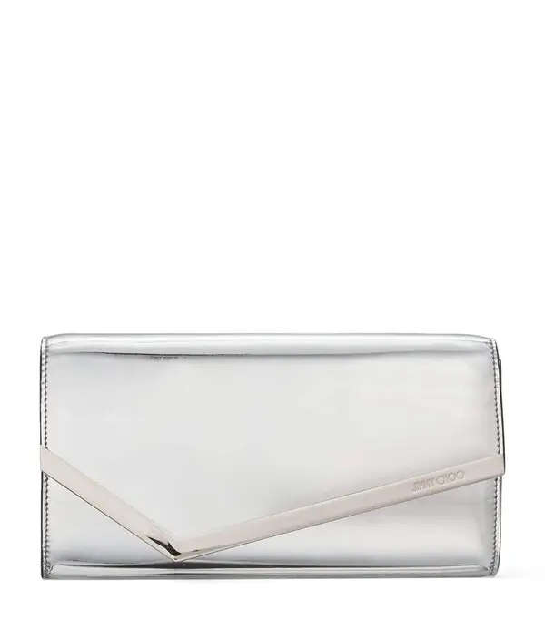 JIMMY CHOO Emmie Clutch Bag With Chain Strap - Silver