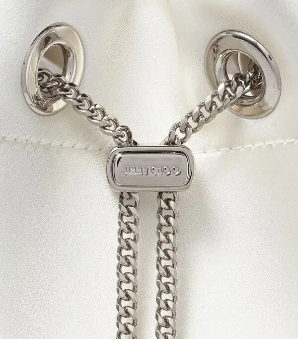 JIMMY CHOO Satin Bon Bon Top-handle Bag - Ivory