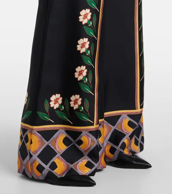La DoubleJ Printed Silk Palazzo Pants