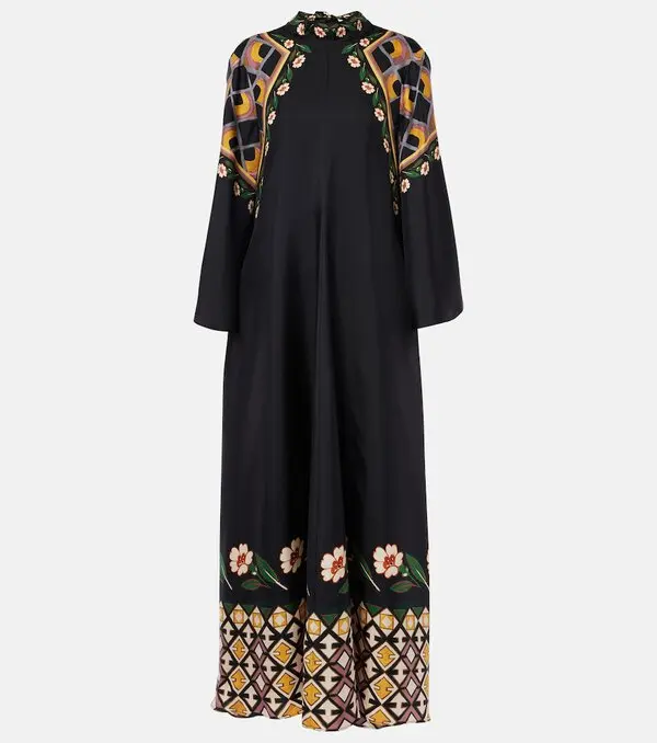 La DoubleJ Magnifico Printed Silk Twill Maxi Dress