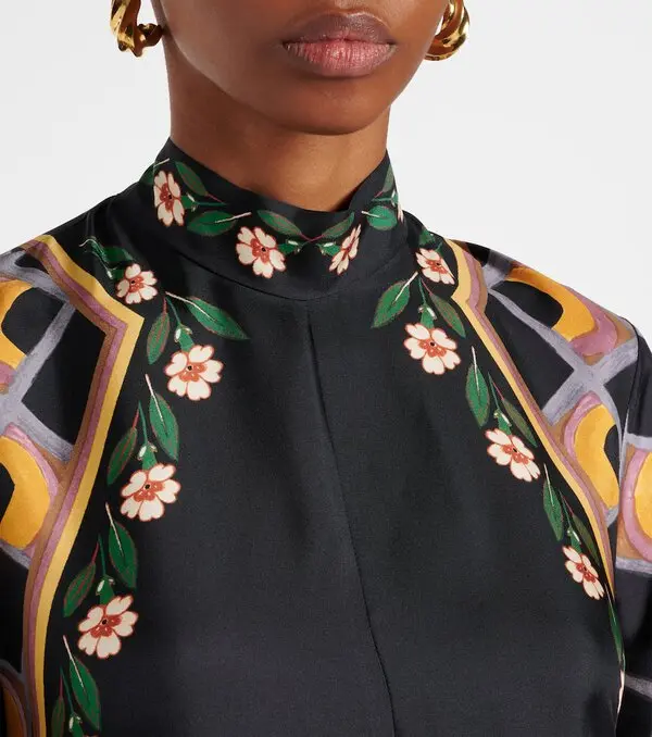 La DoubleJ Magnifico Printed Silk Twill Maxi Dress