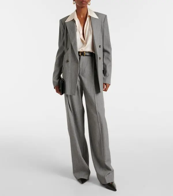 Vince Double-breasted Wool-blend Twill Blazer