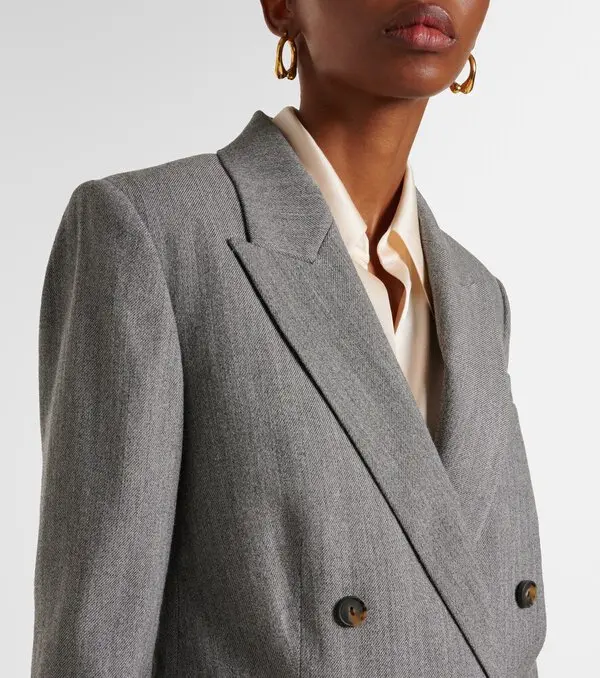 Vince Double-breasted Wool-blend Twill Blazer