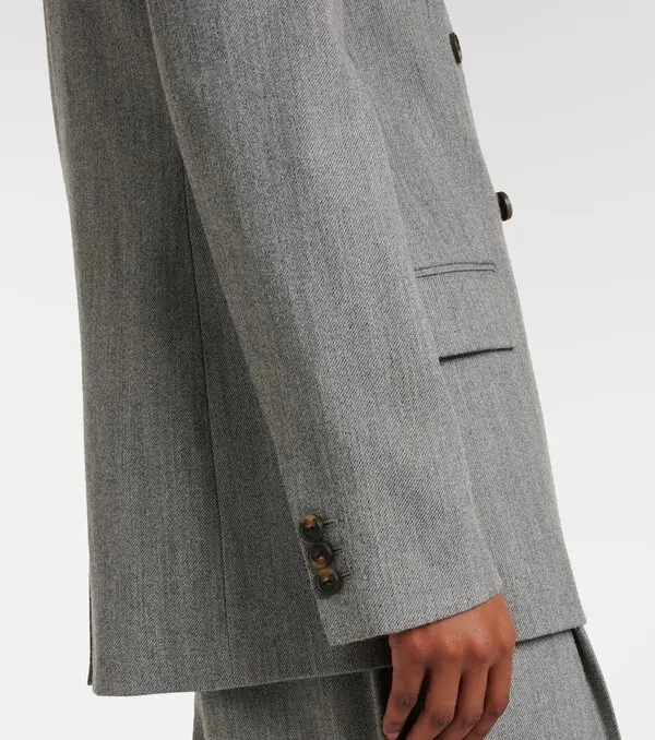 Vince Double-breasted Wool-blend Twill Blazer