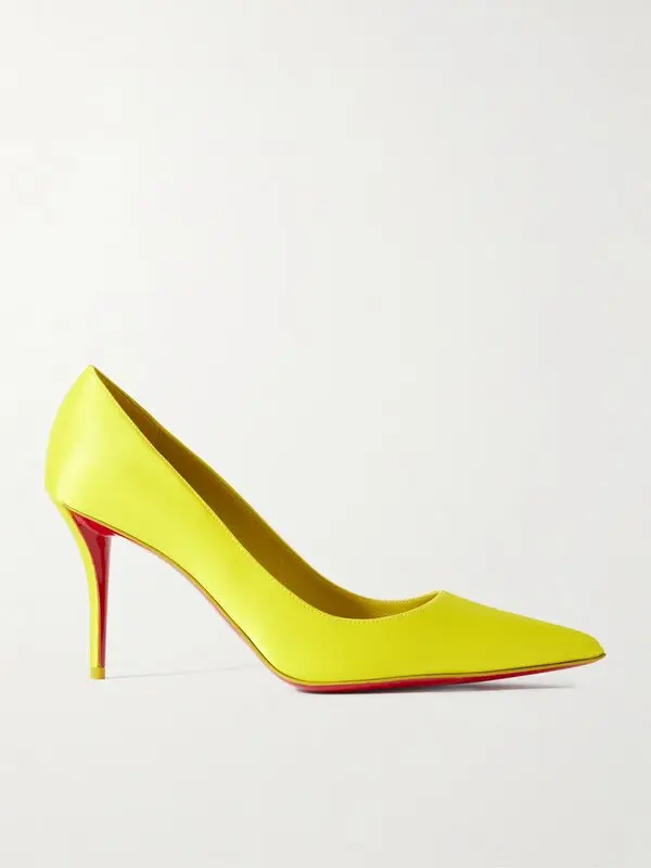 CHRISTIAN LOUBOUTIN Apostropha 80 Satin Pumps - Yellow
