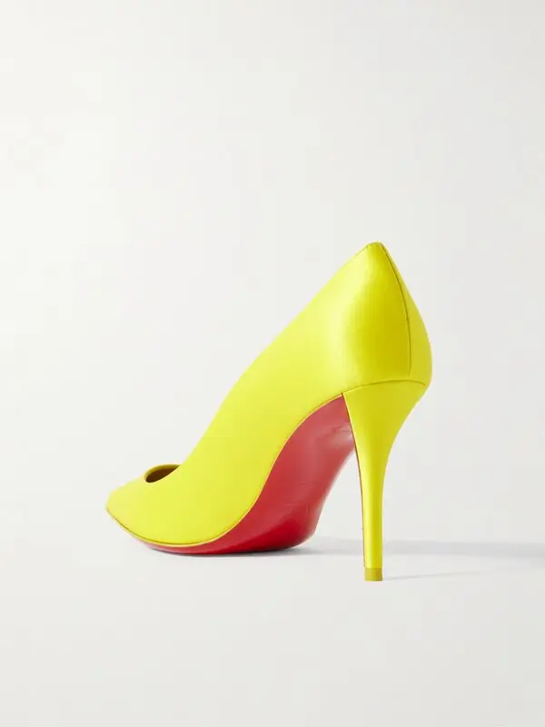 CHRISTIAN LOUBOUTIN Apostropha 80 Satin Pumps - Yellow