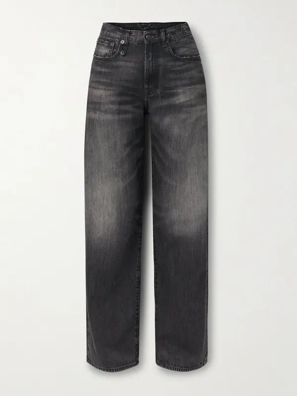 R13 D'arcy Distressed Mid-rise Wide-leg Jeans