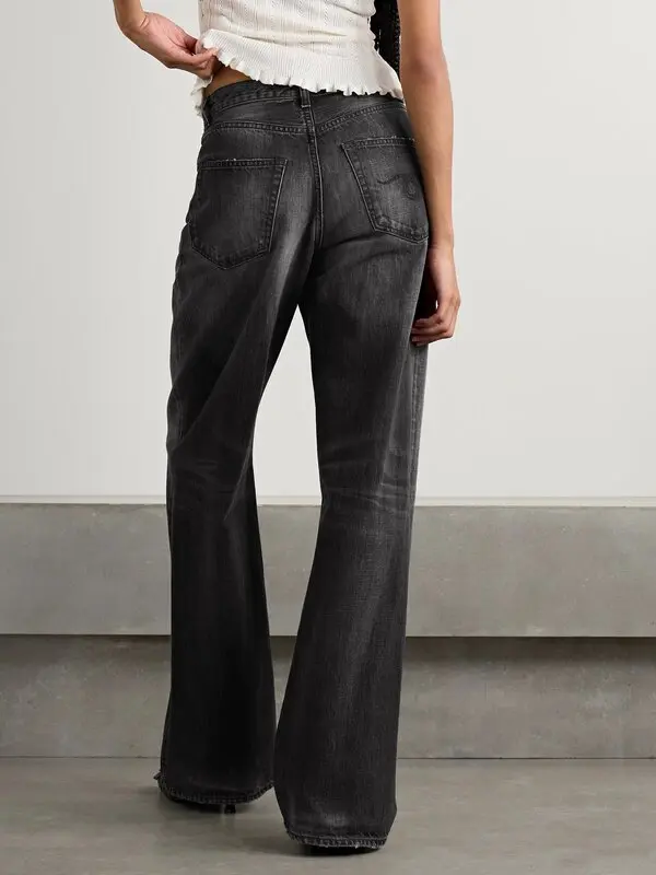 R13 D'arcy Distressed Mid-rise Wide-leg Jeans