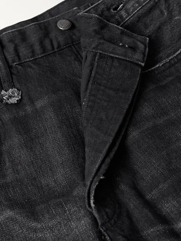 R13 Crossover Asymmetric Distressed Boyfriend Jeans