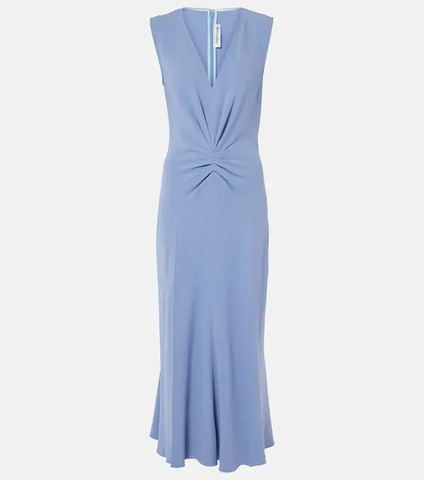 Victoria Beckham Gathered Midi Dress - Blue