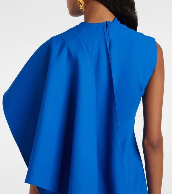 Oscar De La Renta Caped Wool-blend Mini Dress