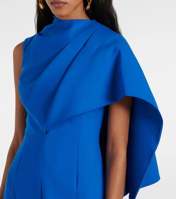 Oscar De La Renta Caped Wool-blend Mini Dress