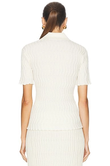 Bottega Veneta Rib Knit Polo Top