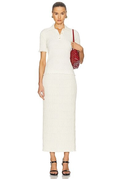 Bottega Veneta Rib Knit Polo Top