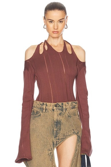 JADE CROPPER Braided Long Sleeve Top