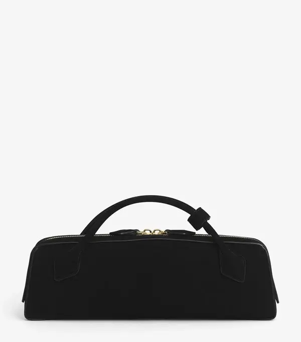 Alaïa Le Teckel Suede Top-handle Bag - Black