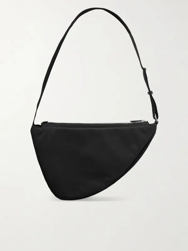 THE ROW Slouchy Banana Two Leather-trimmed Canvas Shoulder Bag