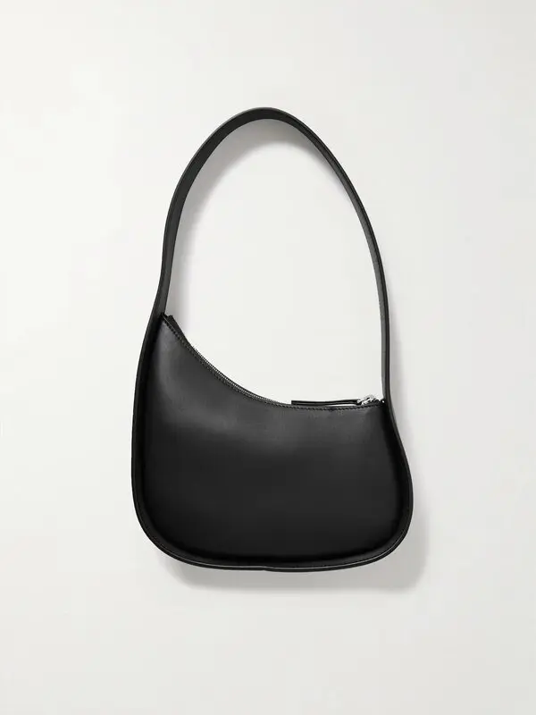 THE ROW Half Moon Leather Shoulder Bag - Black