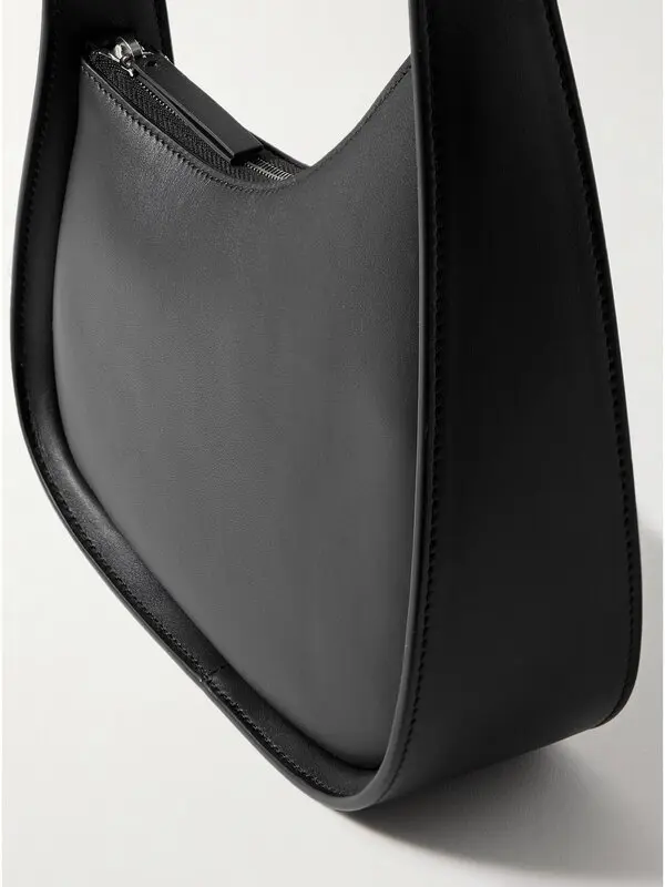 THE ROW Half Moon Leather Shoulder Bag - Black