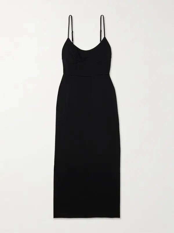LESET Rio Corset Stretch-ponte Midi Dress