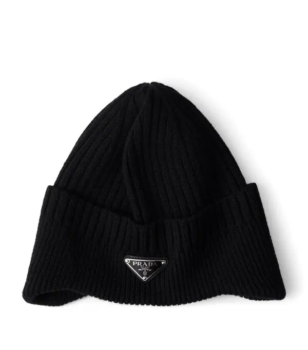 Prada Wool-blend Beanie - Black