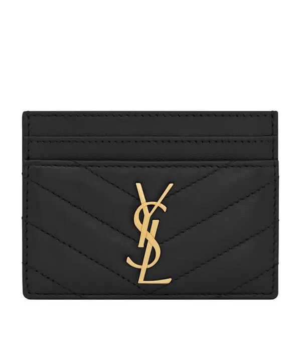 Saint Laurent Matelassé Card Holder - Black