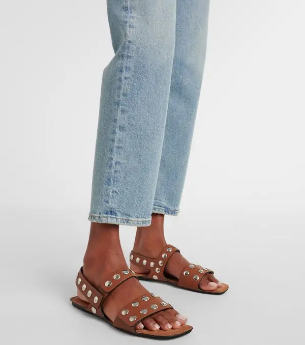 AGOLDE 90s Pinch Waist Crop High-rise Straight Jeans In Ripple - Blue