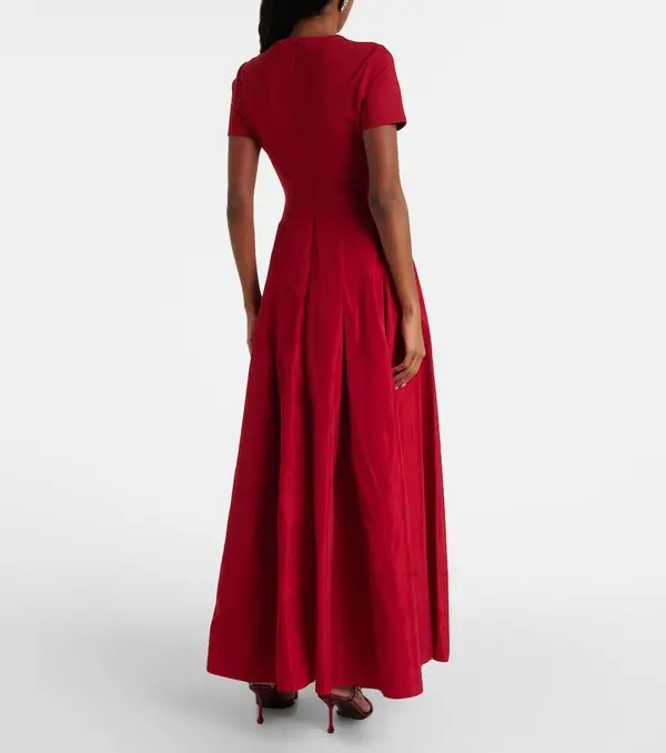 Staud Ponte And Grosgrain Maxi Dress