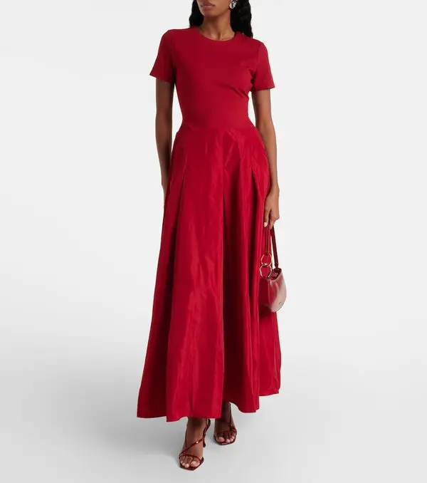 Staud Ponte And Grosgrain Maxi Dress