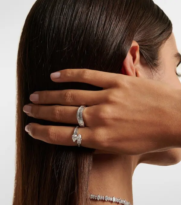 ANITA KO Wave Diamond Ring In 18kt White Gold