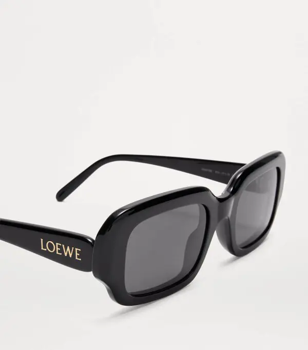 Loewe Acetate Rectangular Slim Sunglasses - Black