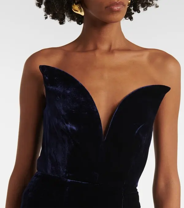Roland Mouret Strapless Velvet Gown