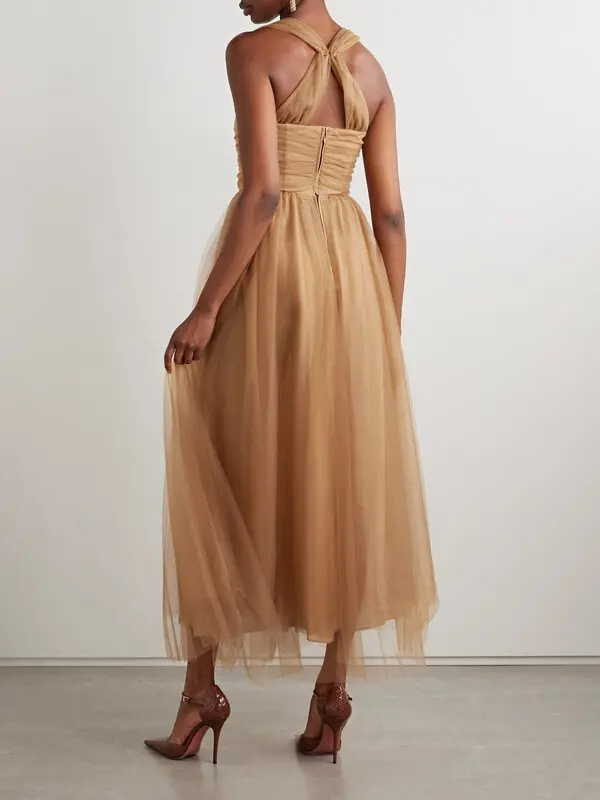 Staud Antonia Ruched Tulle Gown