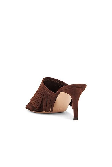 GIANVITO ROSSI Suede Fringe Mule Sandal