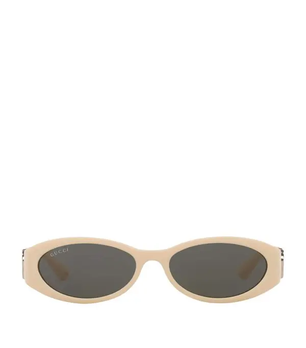 Gucci Injected Oval Sunglasses - Beige